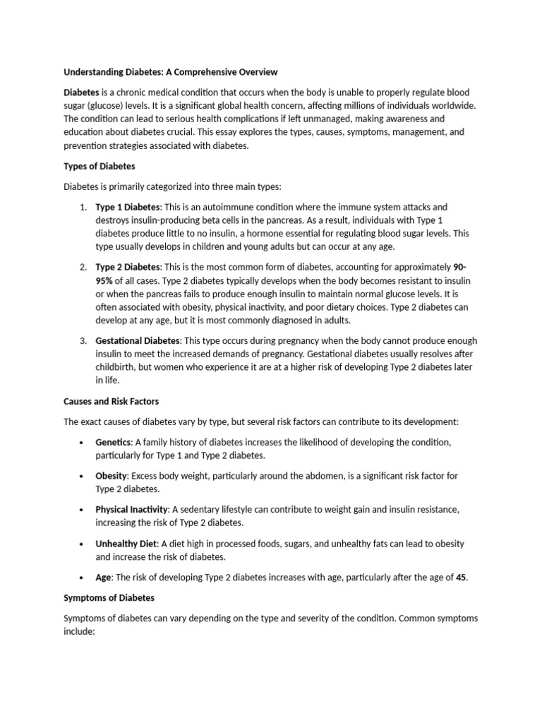 Understanding diabetes | PDF