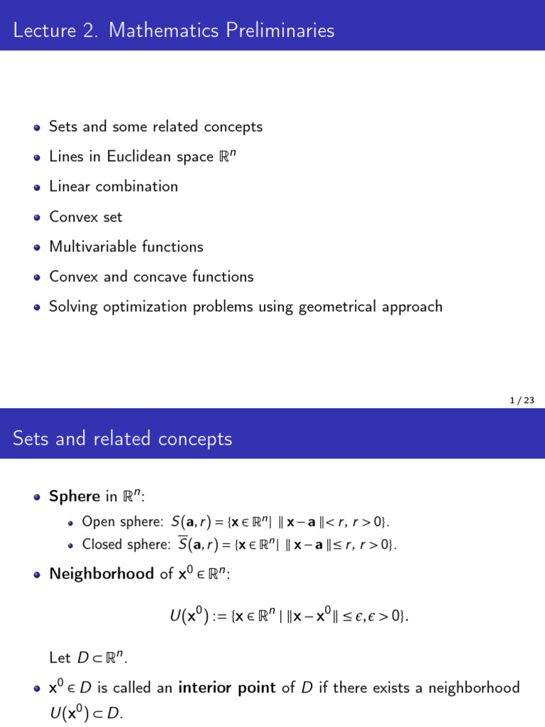 Opt - Lecture 2 | PDF Opt - Lecture 2 | PDF