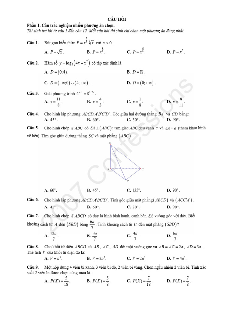 10 đề thi cuối kì 2 Toán 11- CTST | PDF