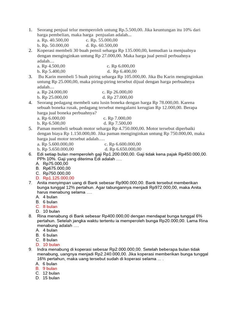 Soal Remidi Klasikal | PDF