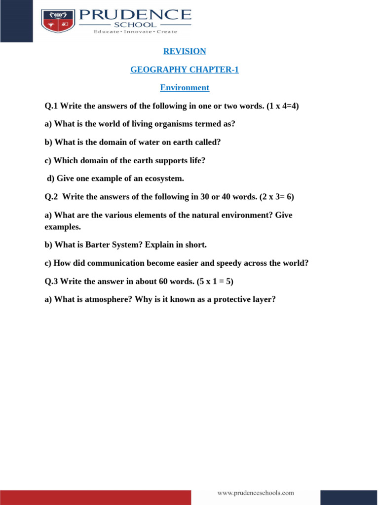 G7 Geo ch-1 Revision | PDF