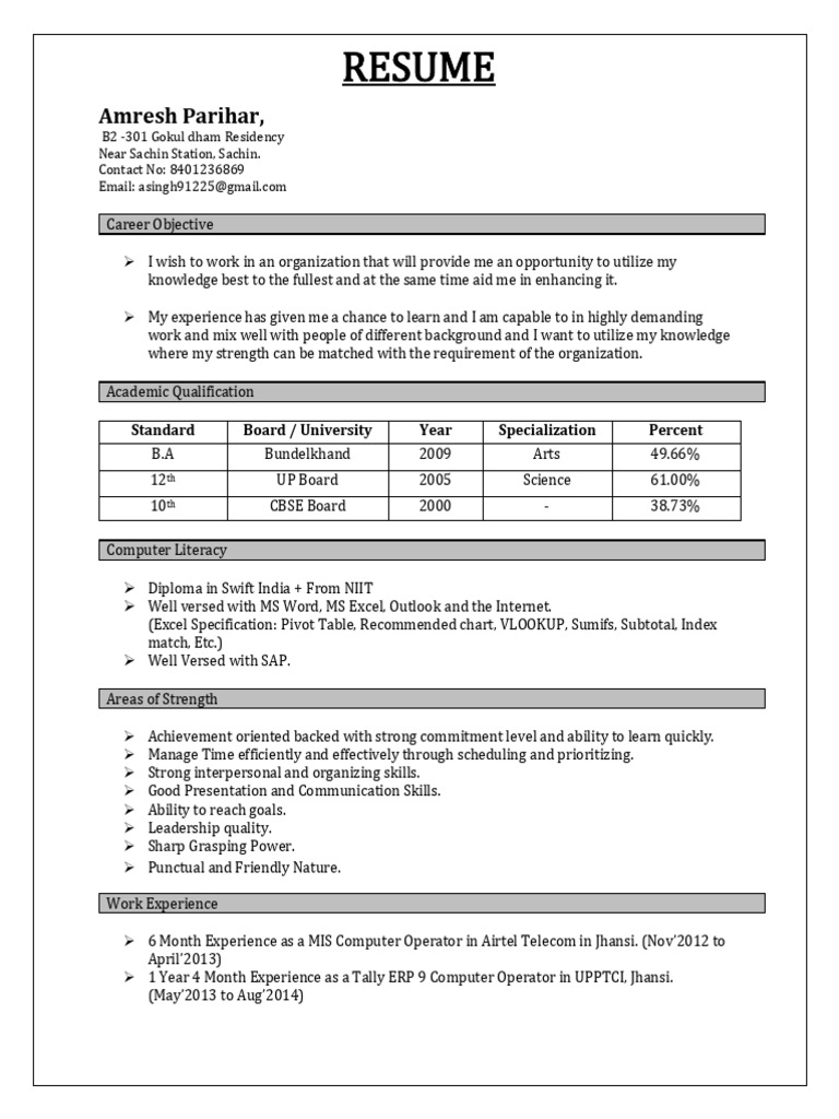 Amresh Resume | PDF