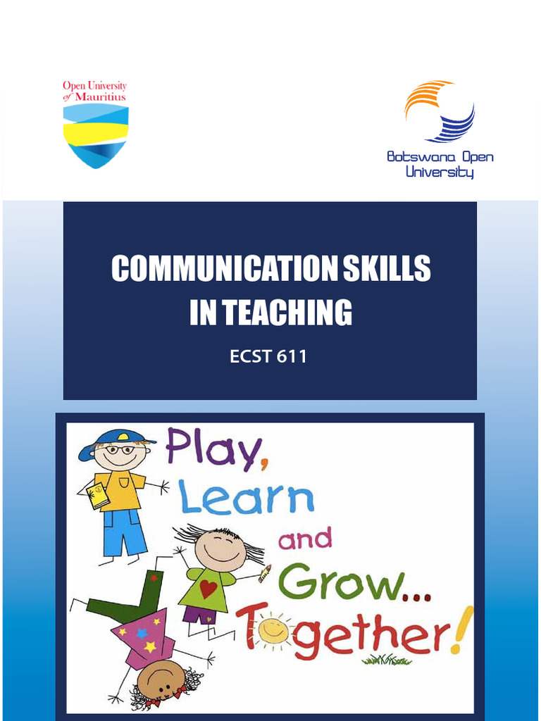 Communication Skills in Teaching Ecst 611 | PDF
