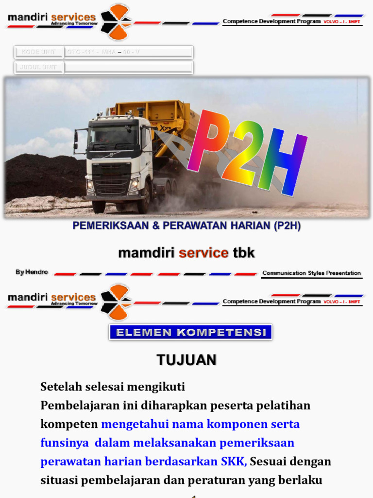 Komponen Pemeriksaan Perawatan Harian (P2H) | PDF