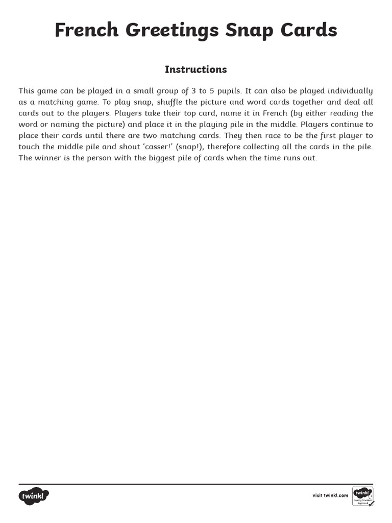 Cfe2 L 129 Cfe French Greetings Snap Cards Game French Franccedilais 1 ...