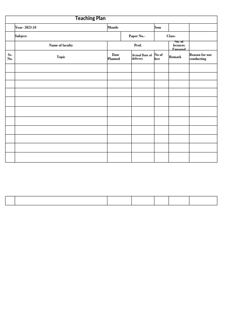 Teaching Plan | PDF