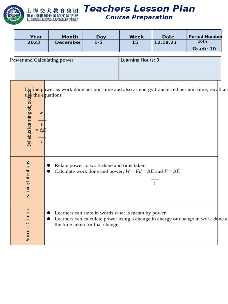 Teachers Lesson Plan - G10 WEEK 15 | PDF