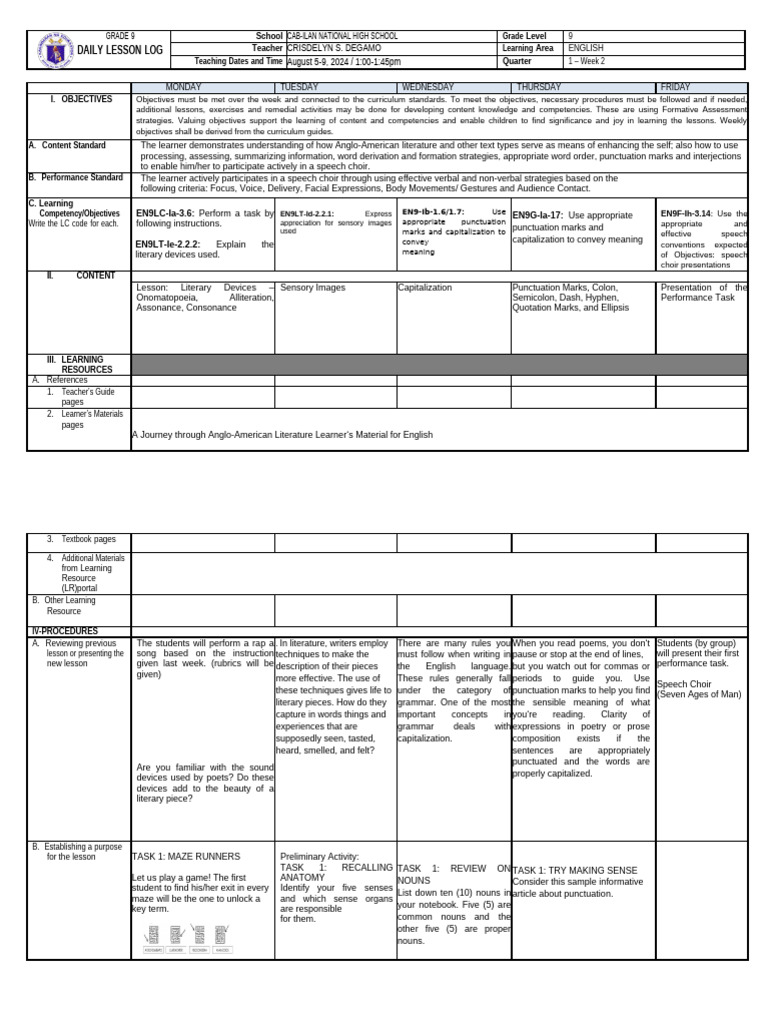 English 9 Q1-W2 | PDF