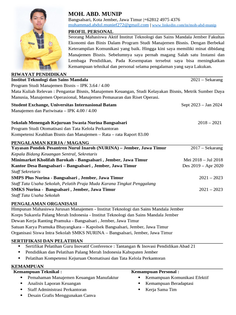 Resume Munap | PDF