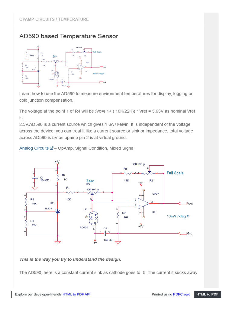 Adi Automatizari Senzor Temperatura Cu AD590 | PDF