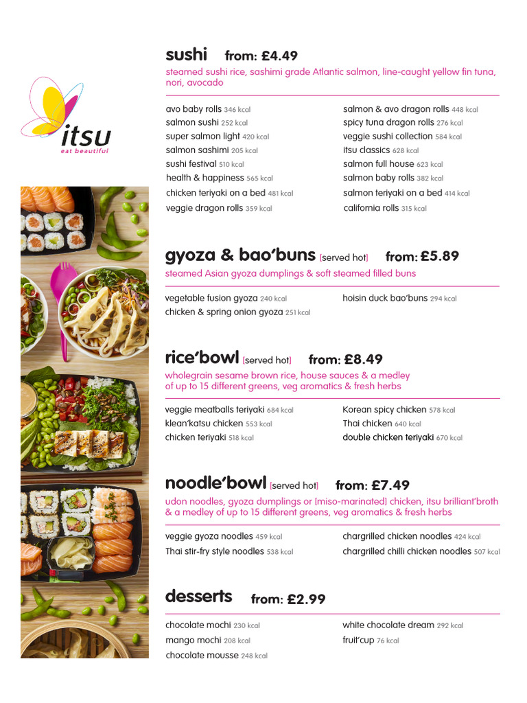Itsu Menu and Prices Overview | PDF