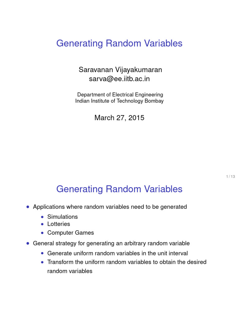 Generating Rvs | PDF