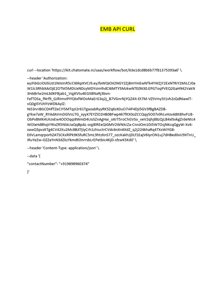 Emb Api Curl | PDF