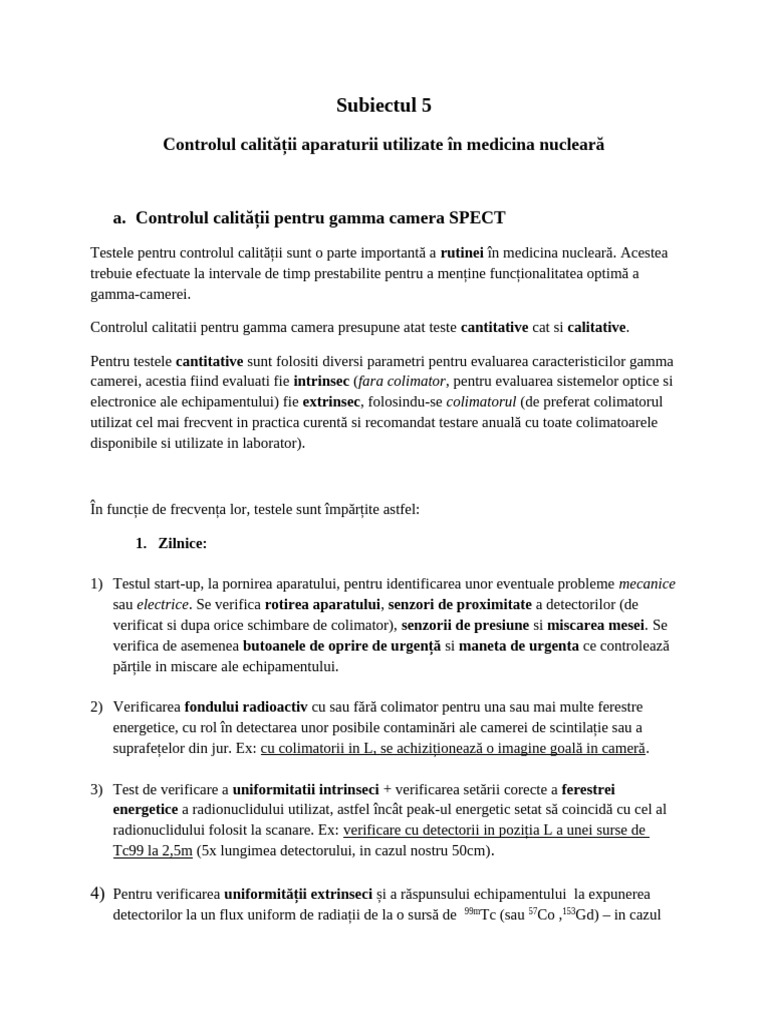 5 A.B.C. Controlul Calitatii Aparaturii Utilizate in Medicina Nucleara ...