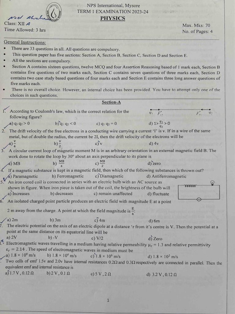 Term 1 Physics | PDF
