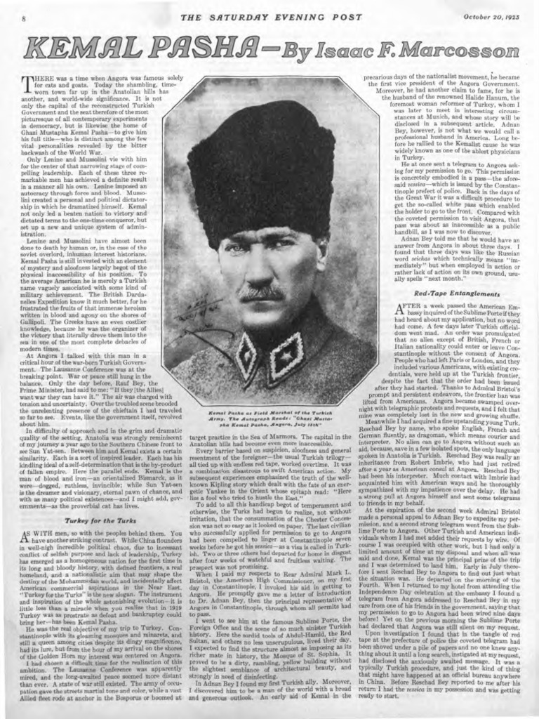 Kemal Pasha October 1923 | PDF