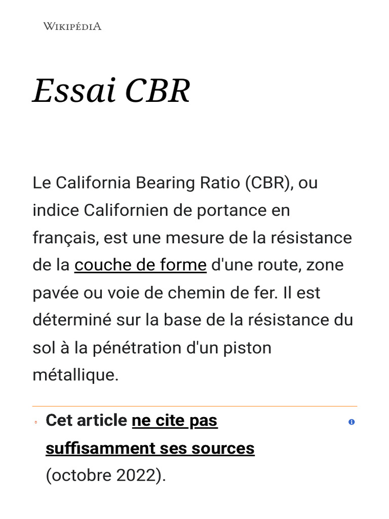 Essai CBR - Wikipédia | PDF