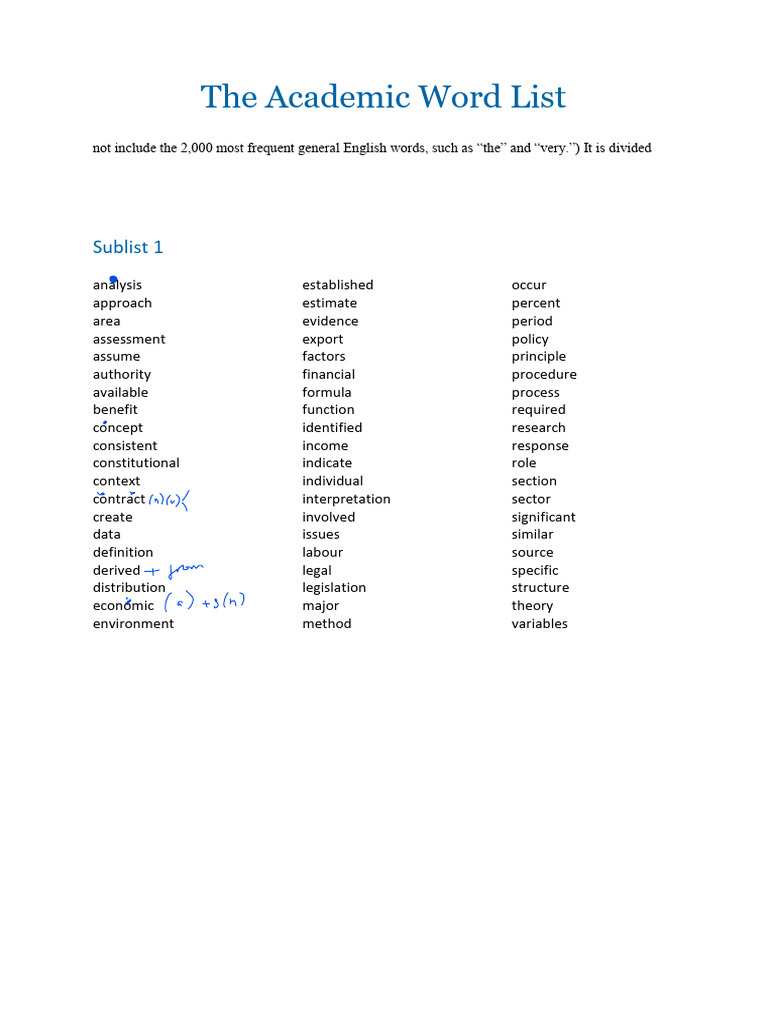 The Academic Word List | PDF
