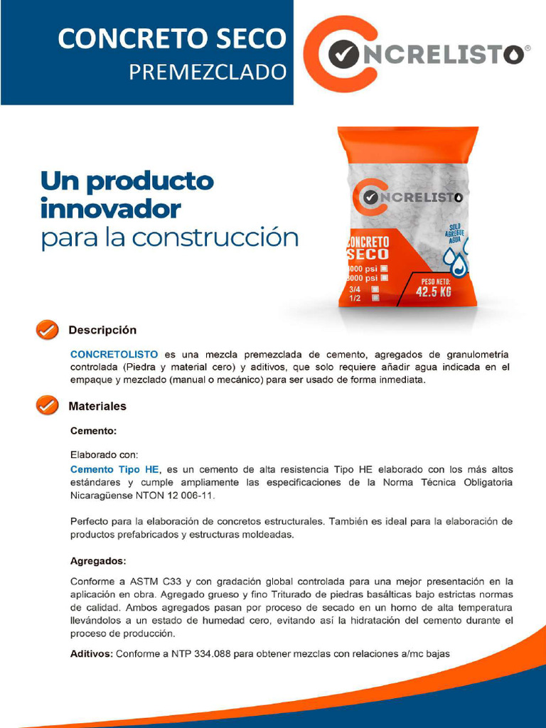Ficha Tecnica Concreto | PDF