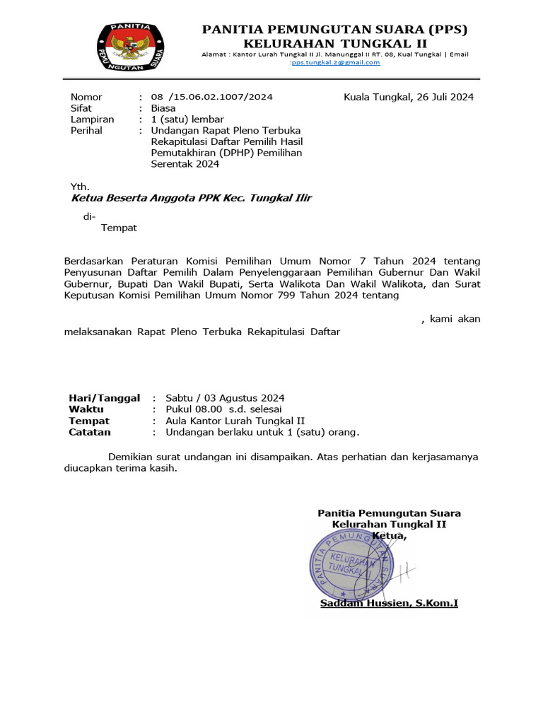 Undangan DPHP PPK | PDF