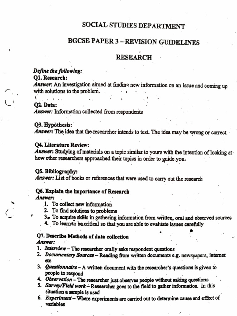 Paper 3 Revision Guidelines | PDF