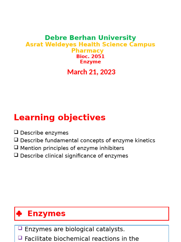 Lecture 4 Enzymes Pdf