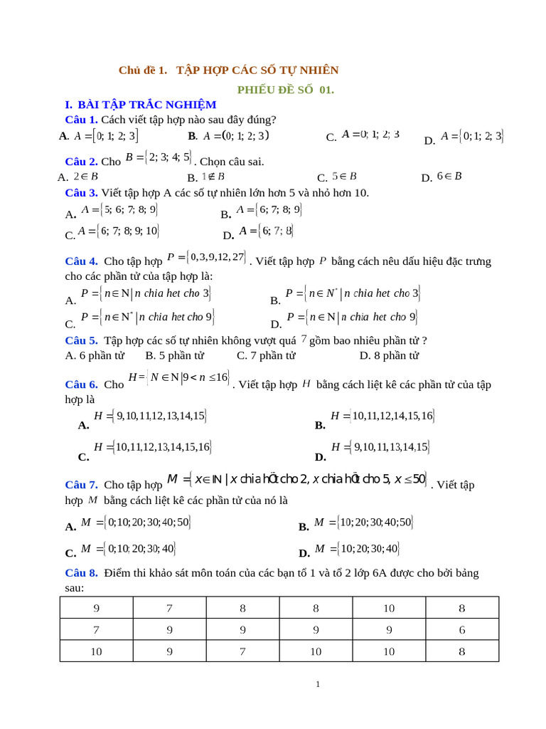 Tap Hop Cac So Tu Nhien | PDF