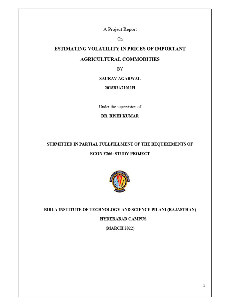 ECON F266 SP Report Saurav | PDF