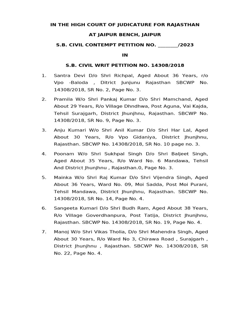 Contempt Petition Jamia Santra Devi | PDF