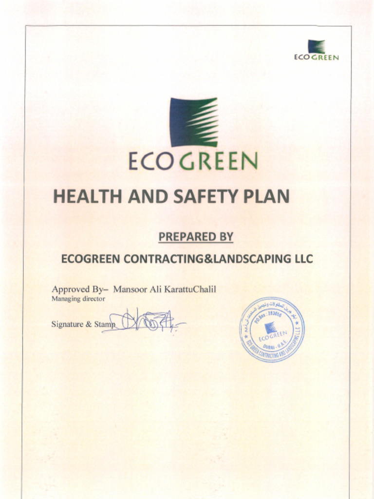 Health and Safety Plan | PDF