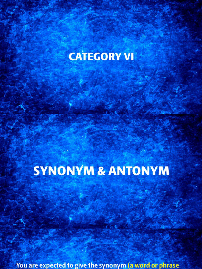 Synonyms&Antonyms Cat6 | PDF
