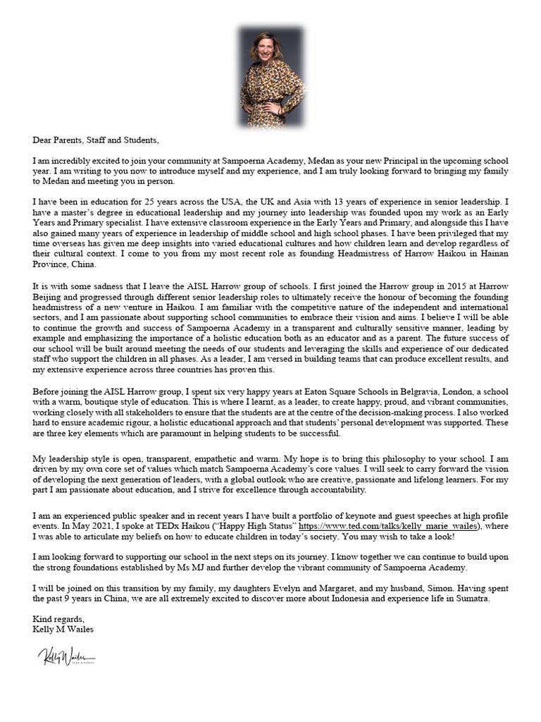 Letter - Kelly M Wailes 2024 | PDF