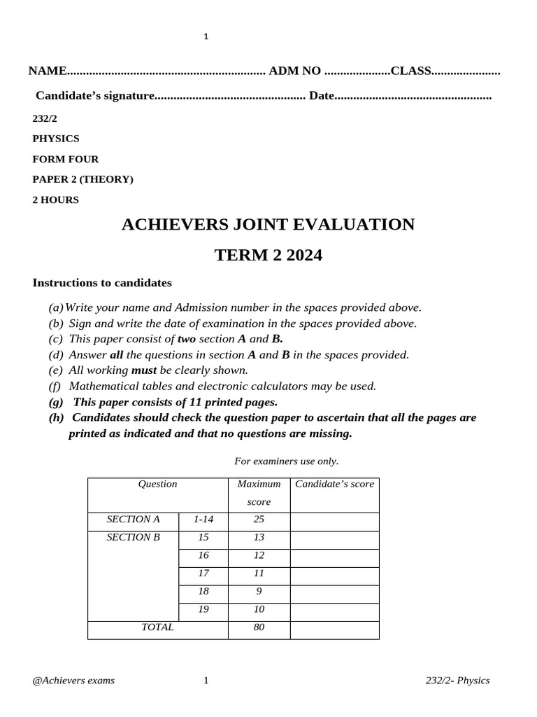 Physics Form 4 Paper 2 Qns | PDF