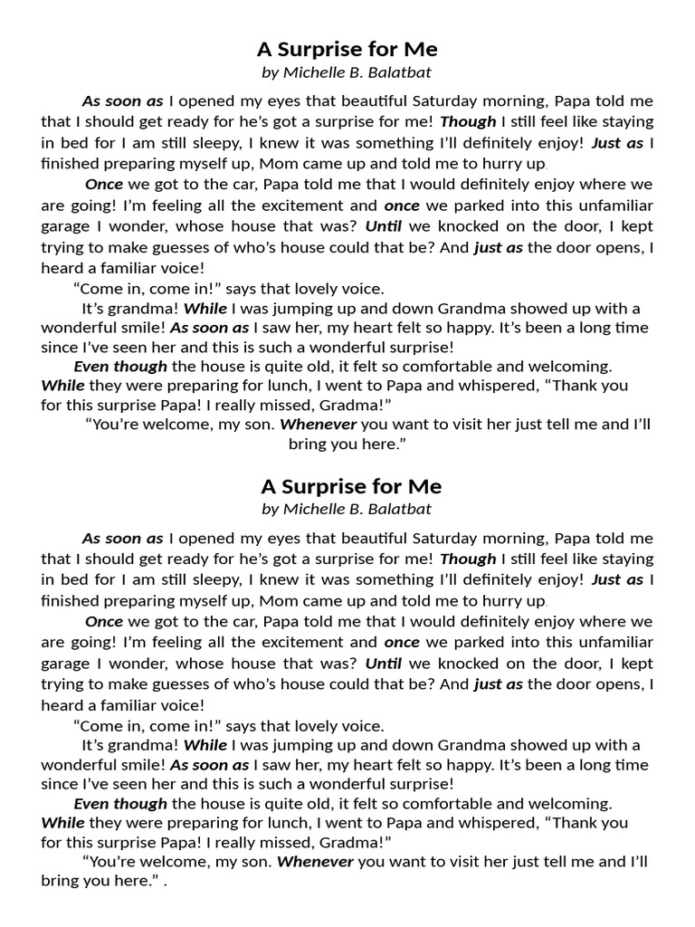 A Surprise For Me | PDF