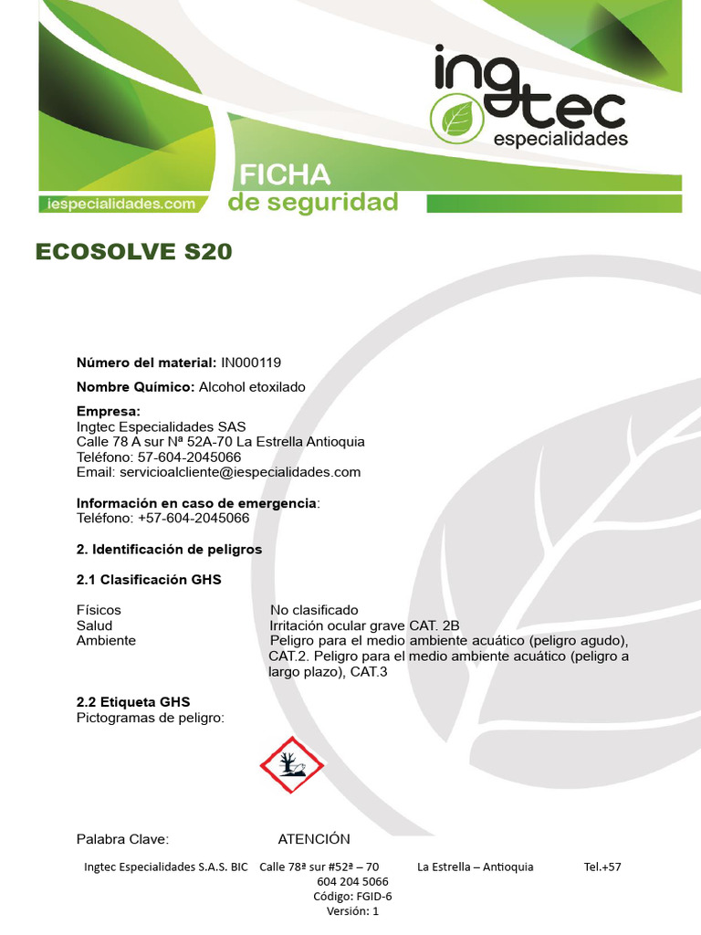 FS Ecosolve S20-1 | PDF