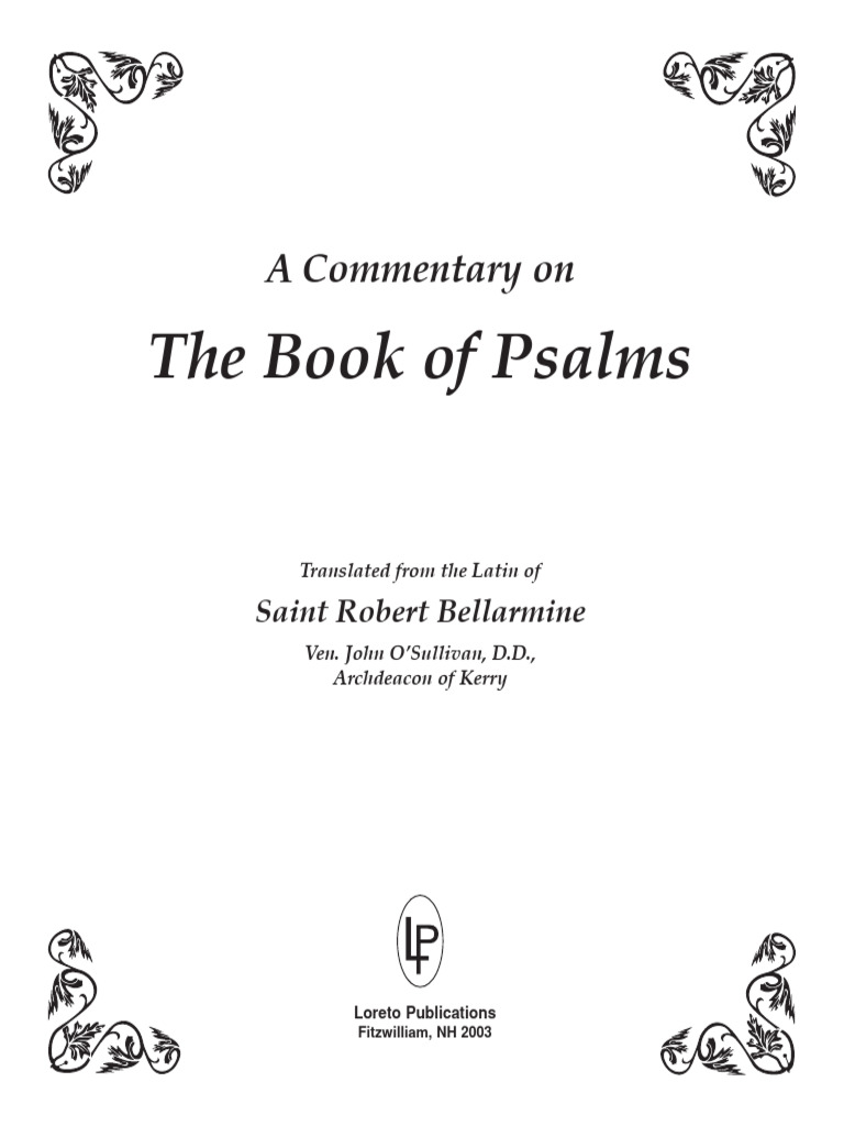 A Commentary On The Book Of Ps Bellarmine St Robert S J 9445
