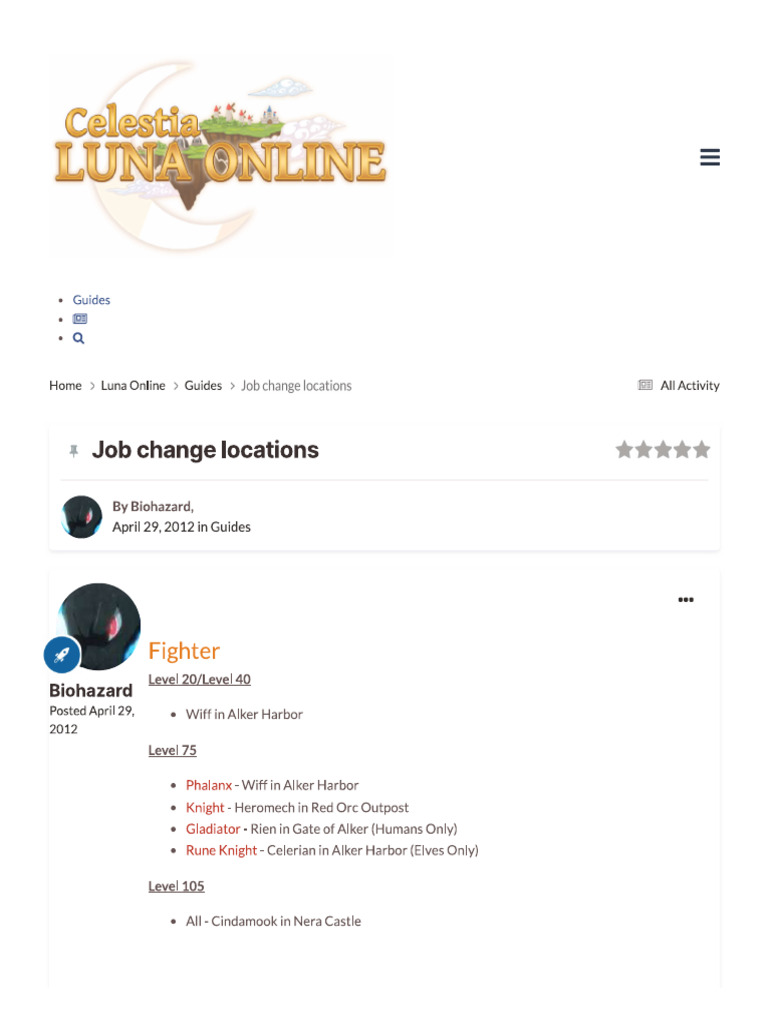 Change Job Luna Celes | PDF