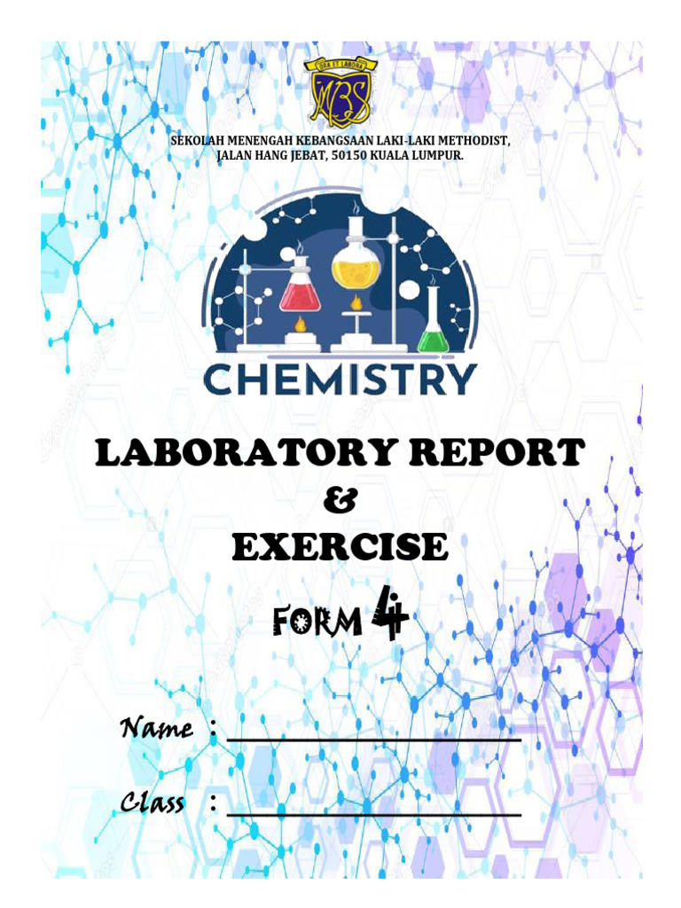 CHEM F4 Laboratory Report & Exercise Cover | PDF CHEM F4 Laboratory Report & Exercise Cover | PDF