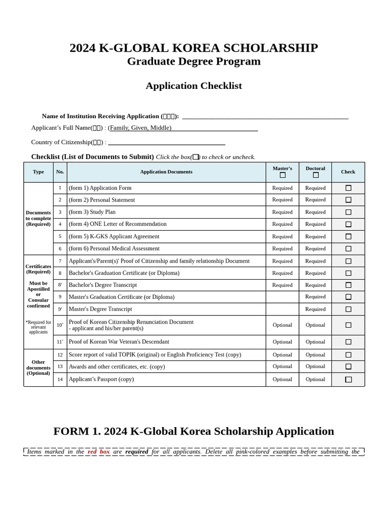 2024 - K-GKS - Application - Forms (Ì Ì ) | PDF