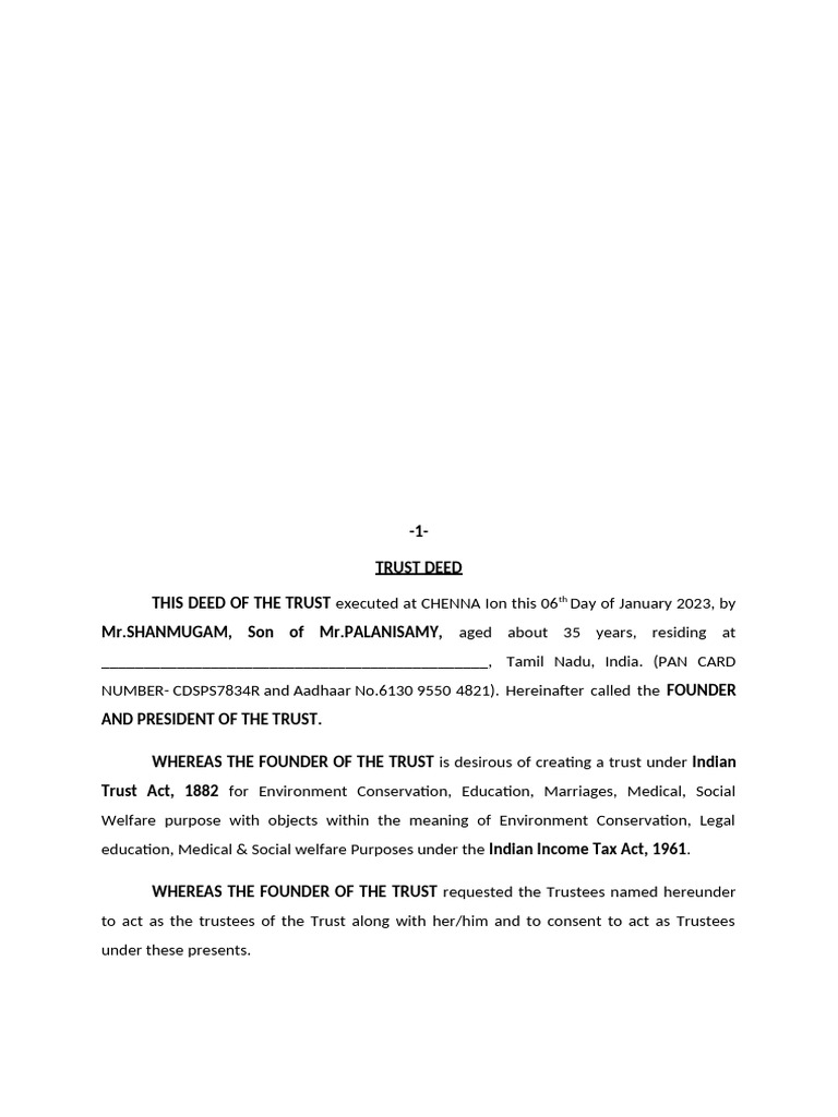 Trust Deed | PDF