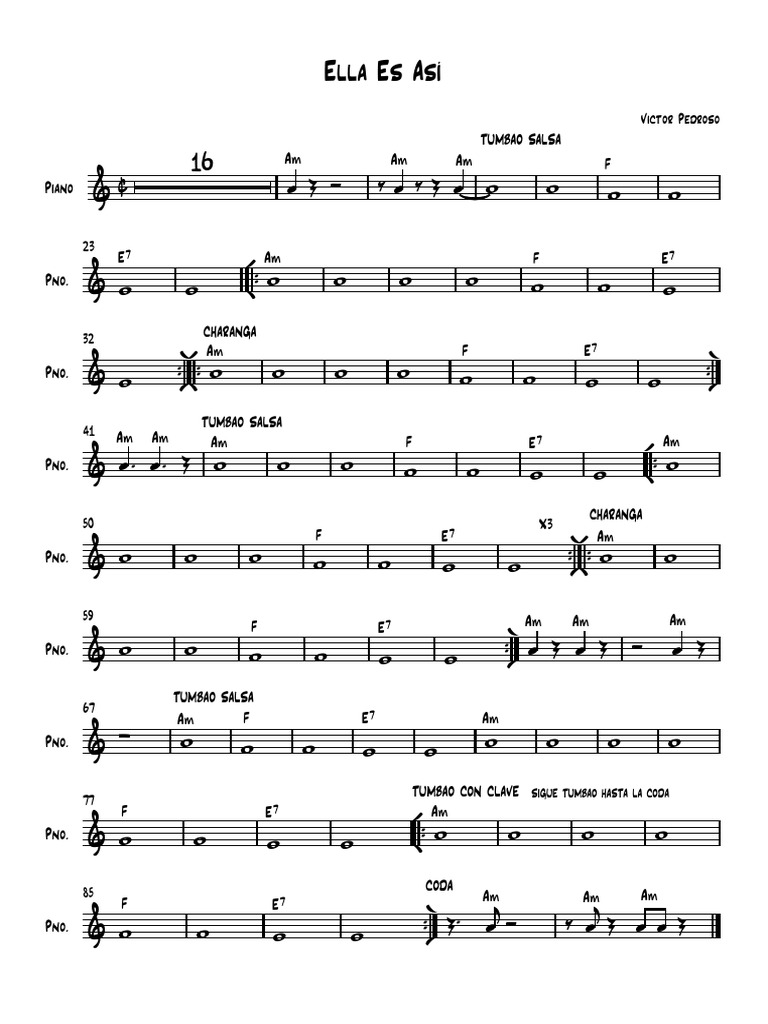 Ella Es Así-Piano - Partitura Completa | PDF
