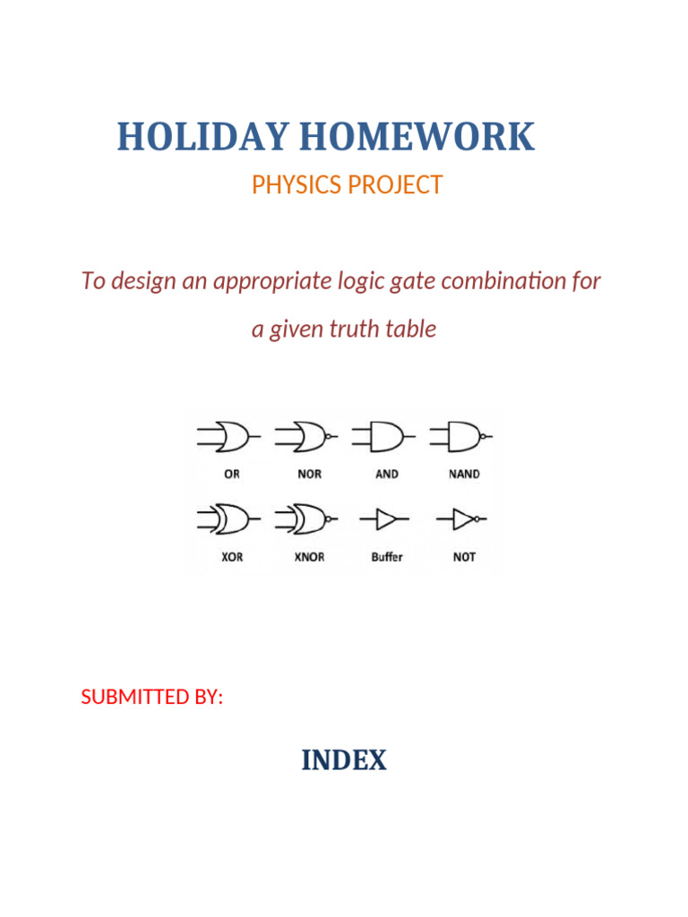Design An Appropriate Logic Gate Combination For A Given Truth Table | PDF