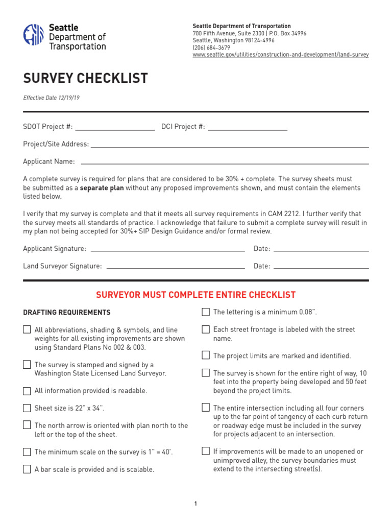 SIP Suvey Checklist Form FILLABLE | PDF