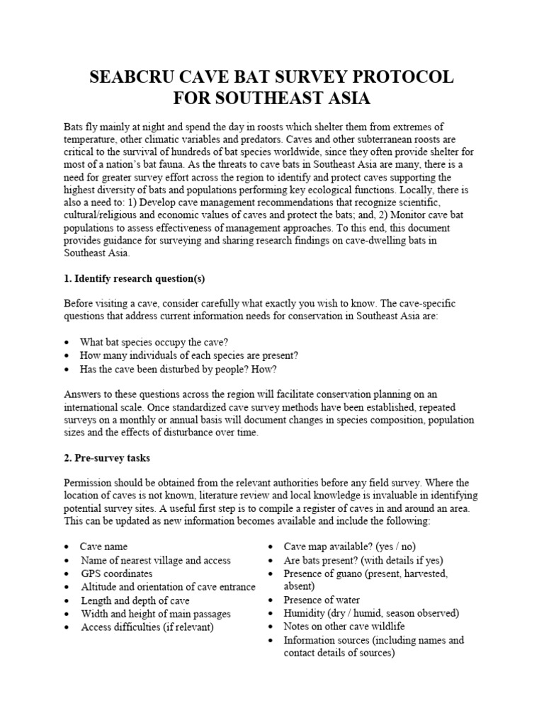SEABCRU Cave Survey Protocol FINAL | PDF