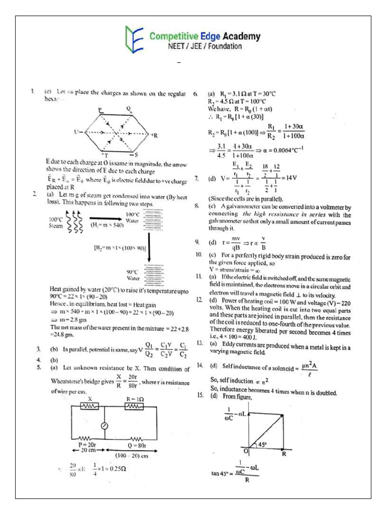 VITEEE Mock Paper 1 Solutions | PDF