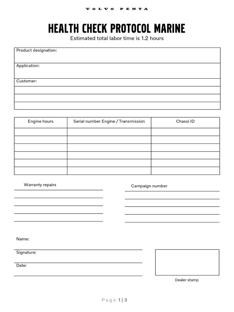 TAMD122P-A Health Check Protocol | PDF