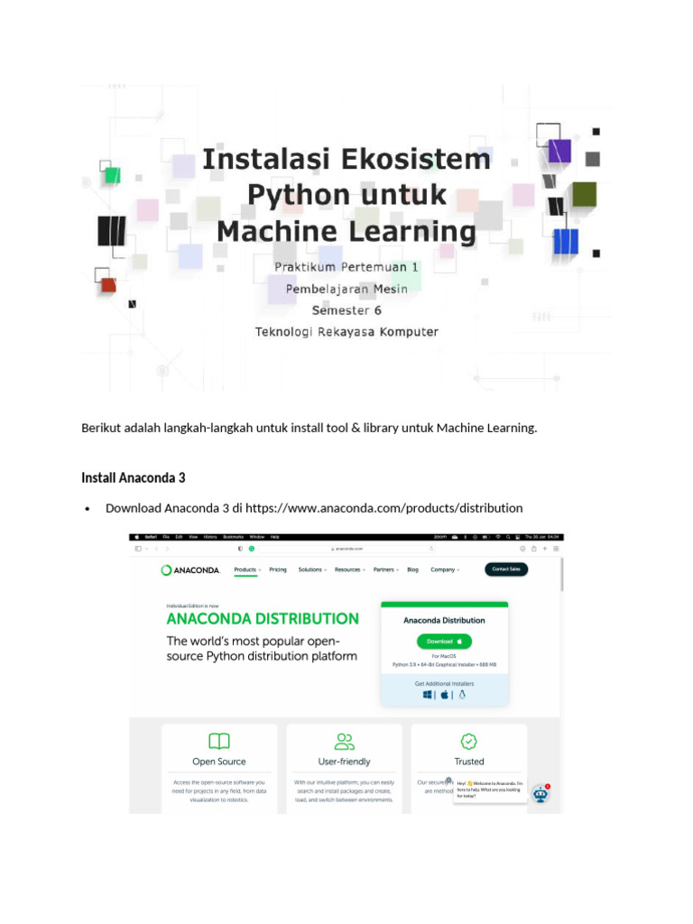 P1_Instalasi Ekosistem Python Untuk Machine Learning | PDF