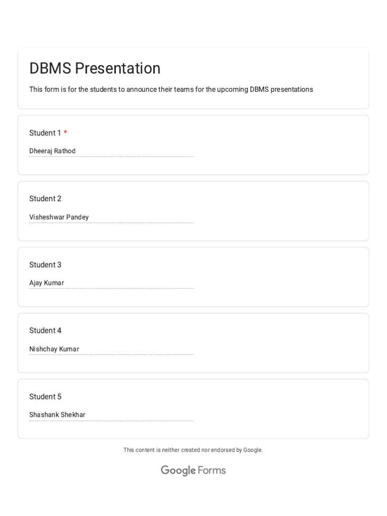 DBMS Presentation | PDF