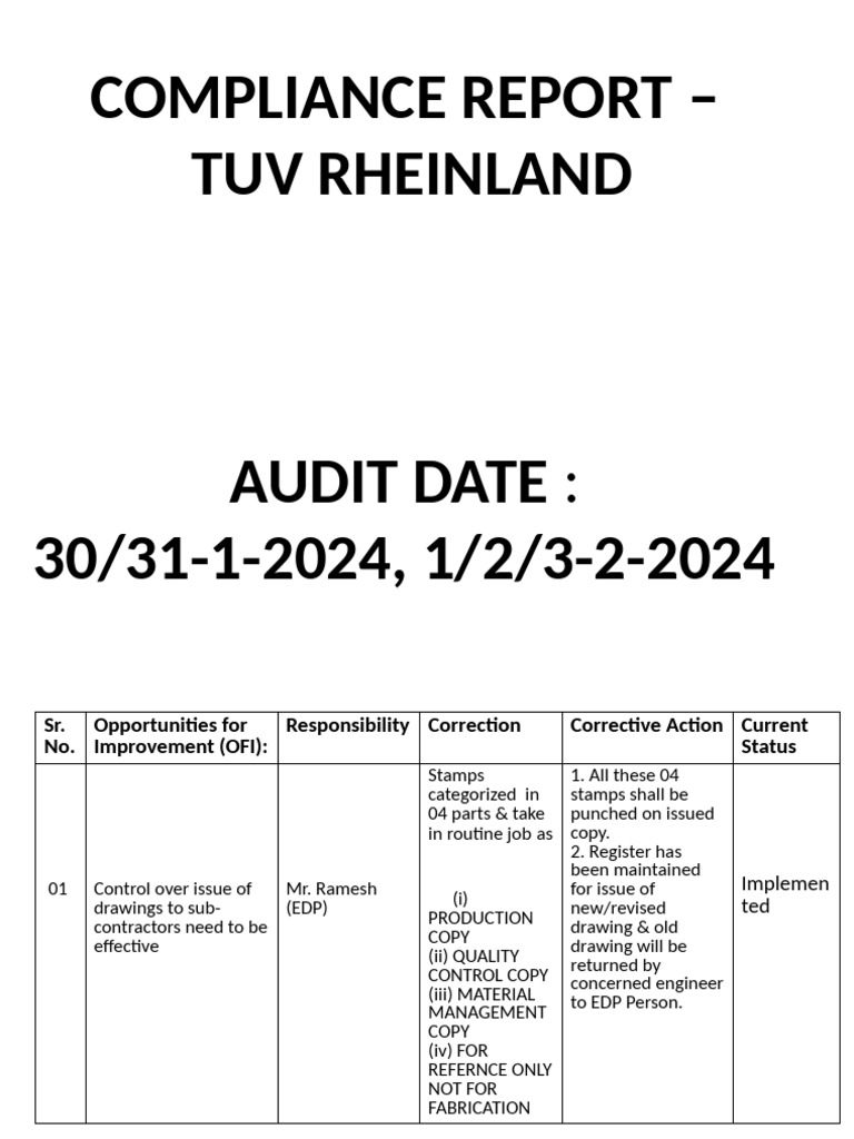 TUV Rheinland (Compliance Report) | PDF