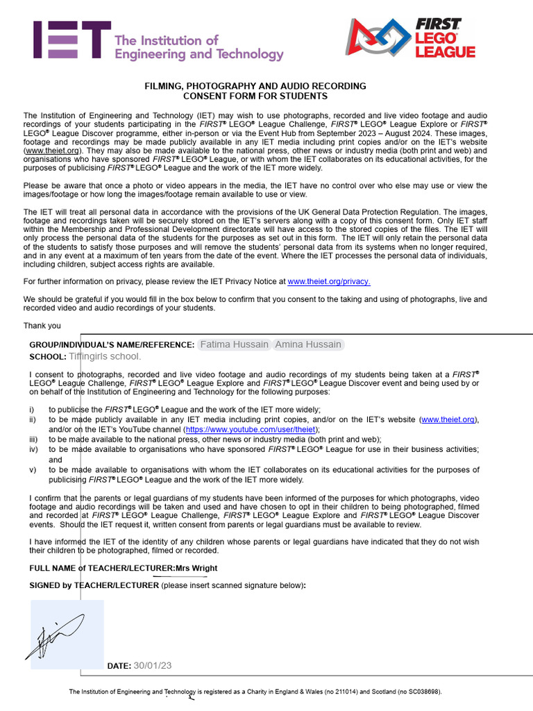 IET Filming-Photography-Audio-Consent-Form | PDF